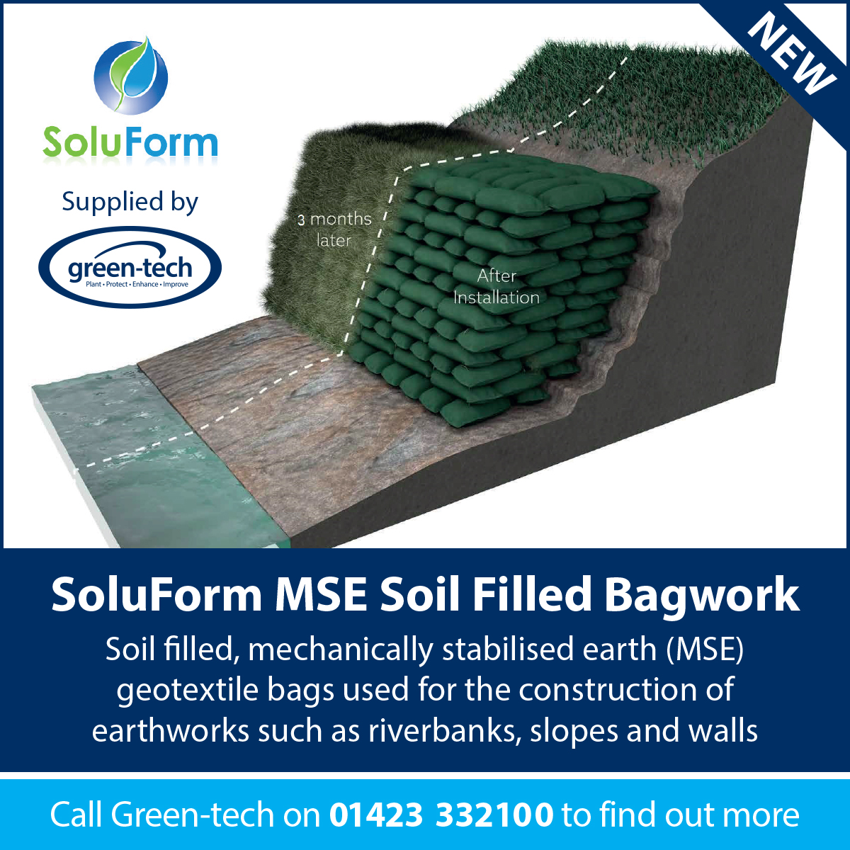 Green-tech launches new SoluForm MSE Soil Filled Bagwork - Landscape ...